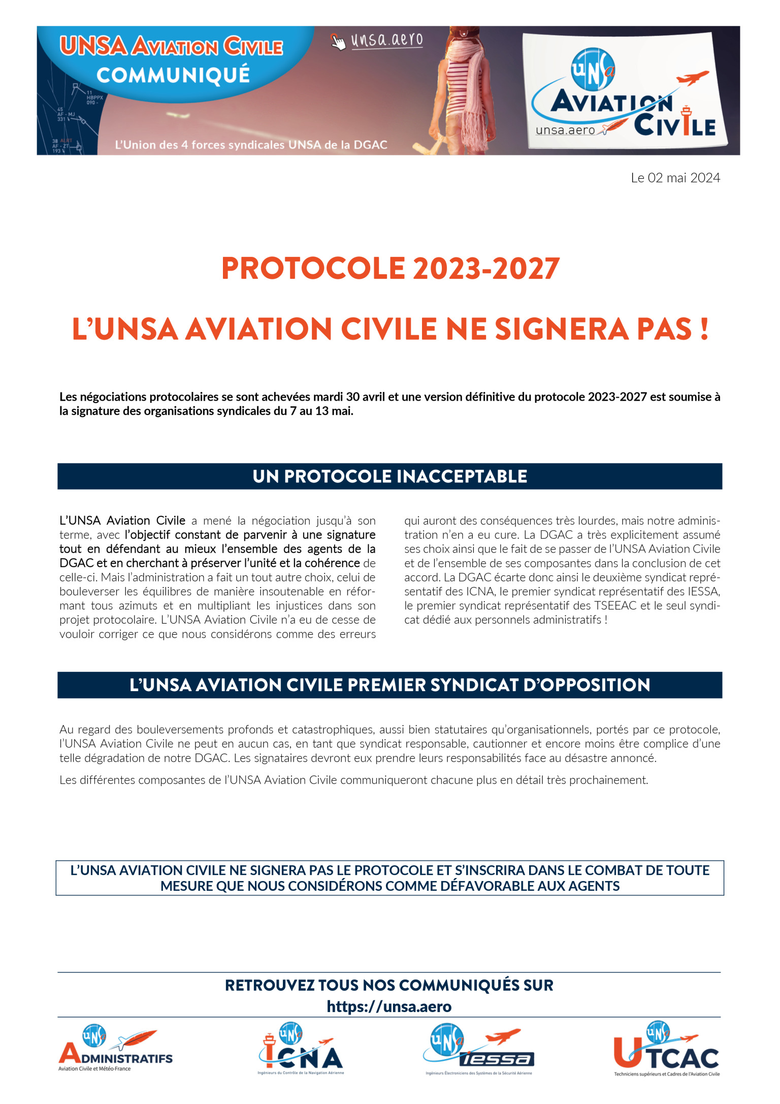 PROTOCOLE 2023-2027 – UNSA-UTCAC