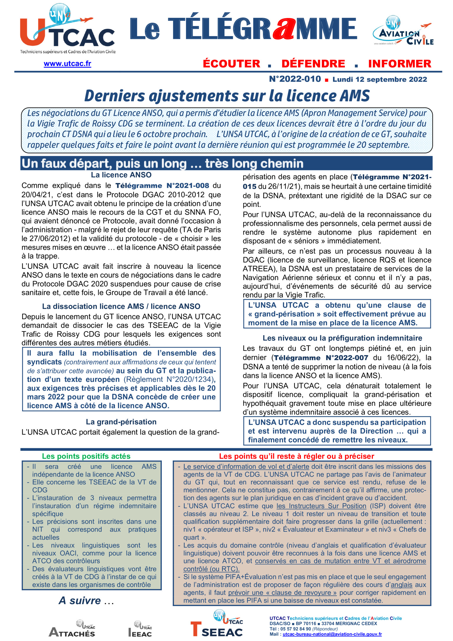 Vigie Trafic CDG : derniers ajustements sur la licence AMS – UNSA-UTCAC