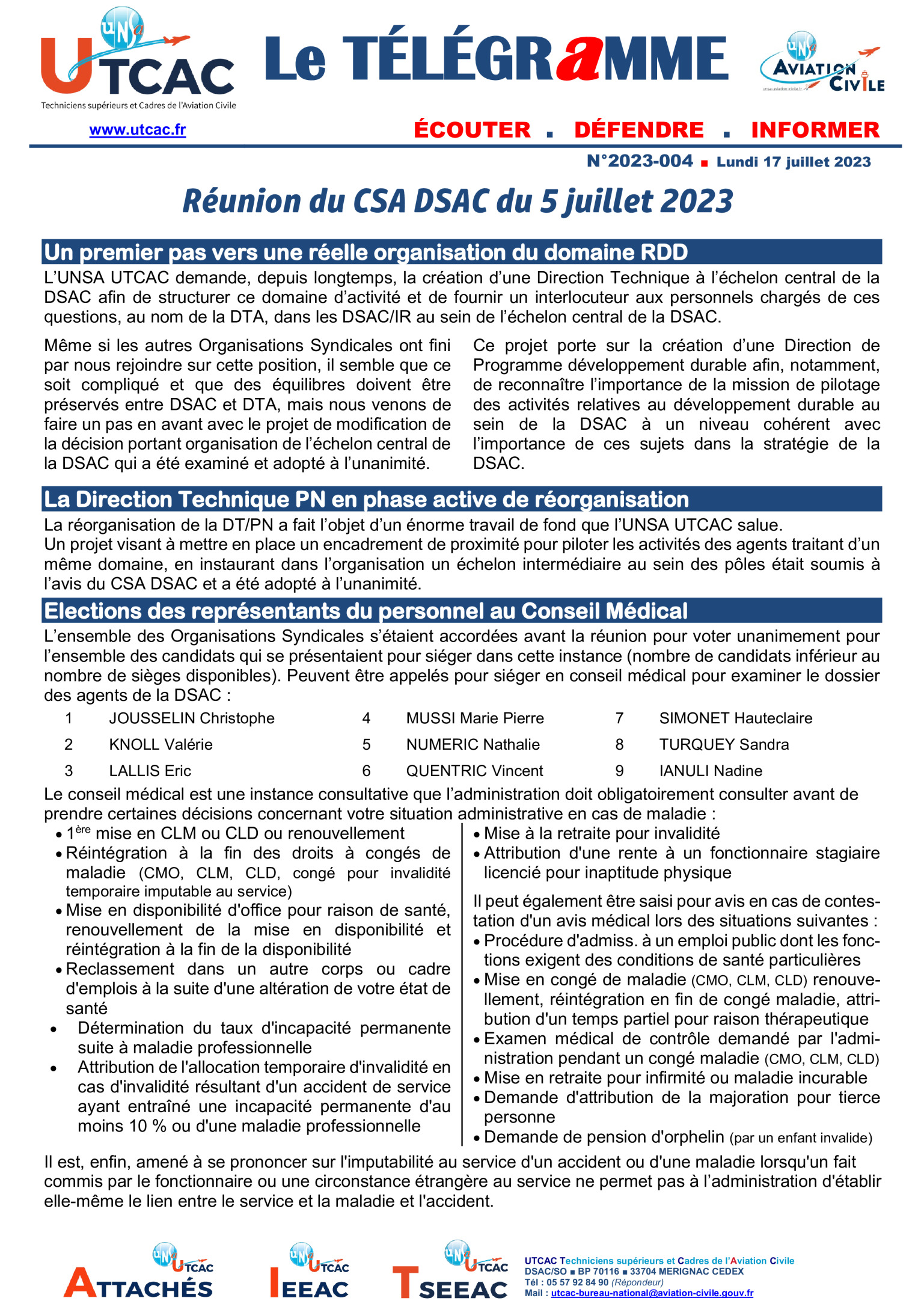 CSA DSAC du 5 juillet 2023 – UNSA-UTCAC