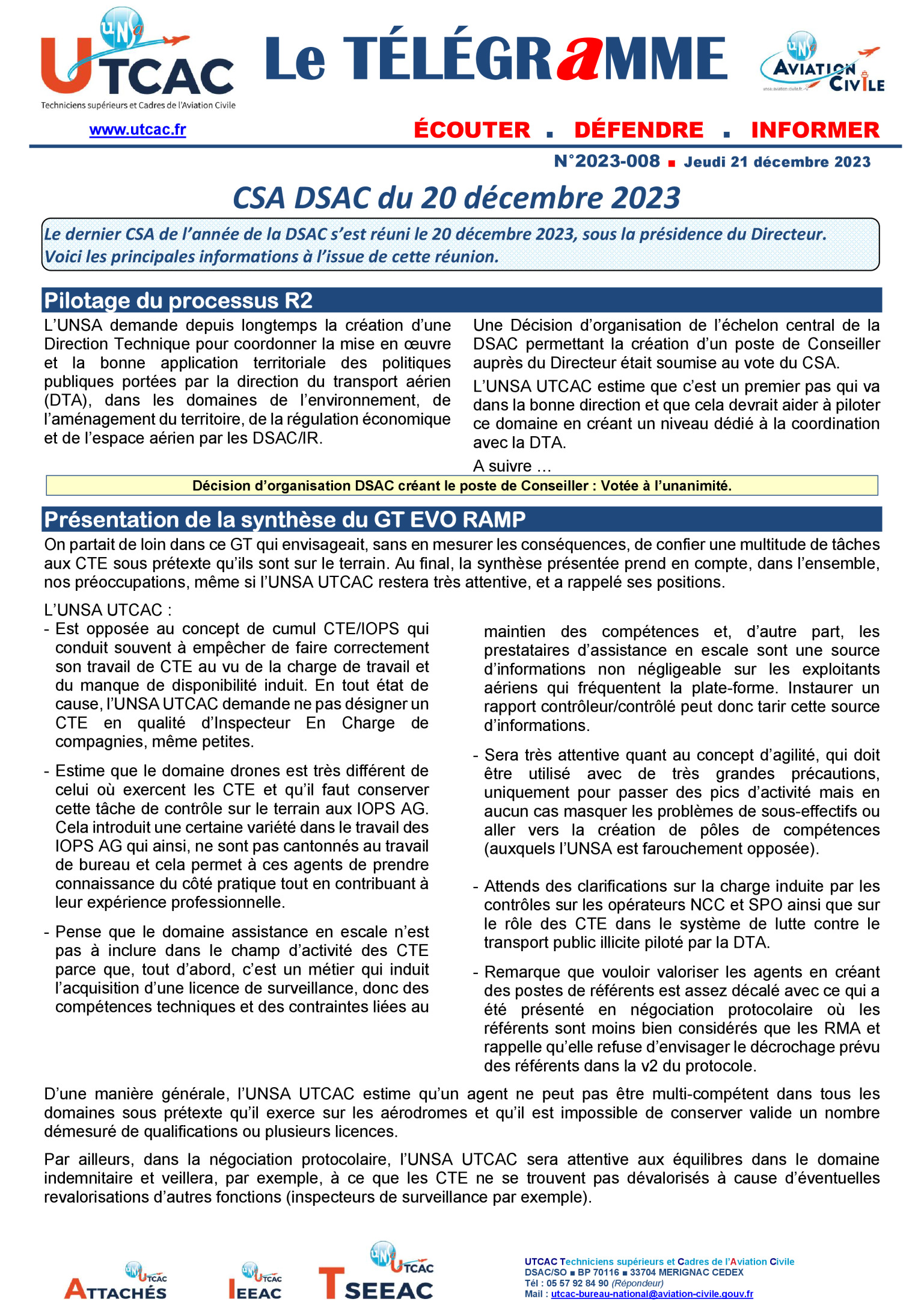CSA DSAC du 20 décembre 2023 – UNSA-UTCAC