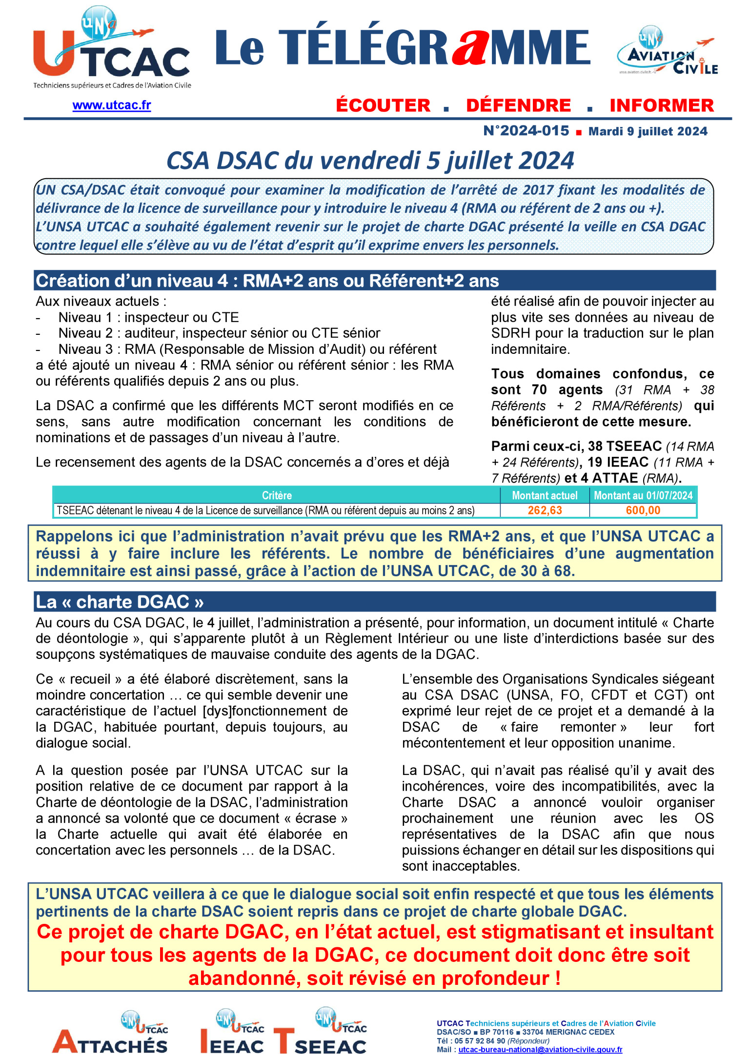 CSA DSAC du vendredi 5 juillet 2024 – UNSA-UTCAC