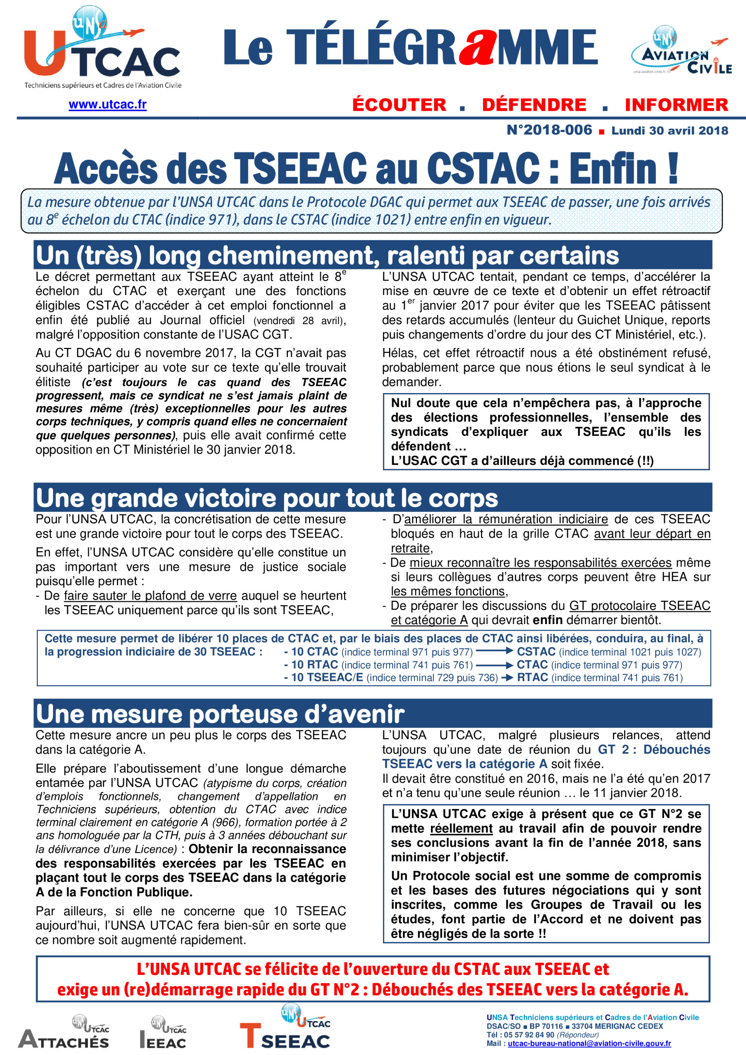 Accès des TSEEAC au CSTAC : ENFIN !! – UNSA-UTCAC